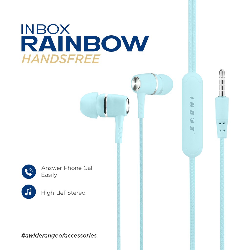 Inbox Earphone Rainbow 01 (Handsfree Macaron)