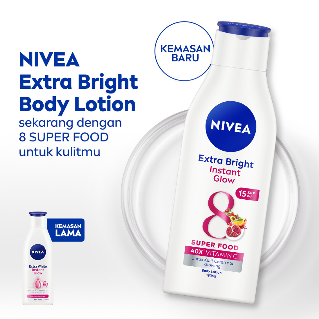 Nivea Body Lotion Extra White 190ml Instant Glow Spf15