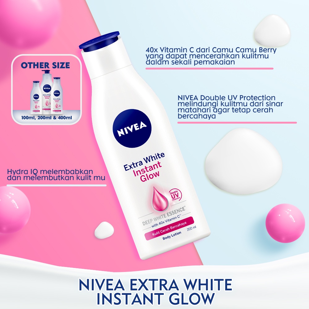 Nivea Body Lotion Extra White 190ml - Instant Glow SPF15