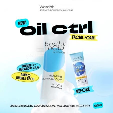 Wardah Bright Now Vitamin C Mugwort Clay Oil Control Facial Foam 100ml