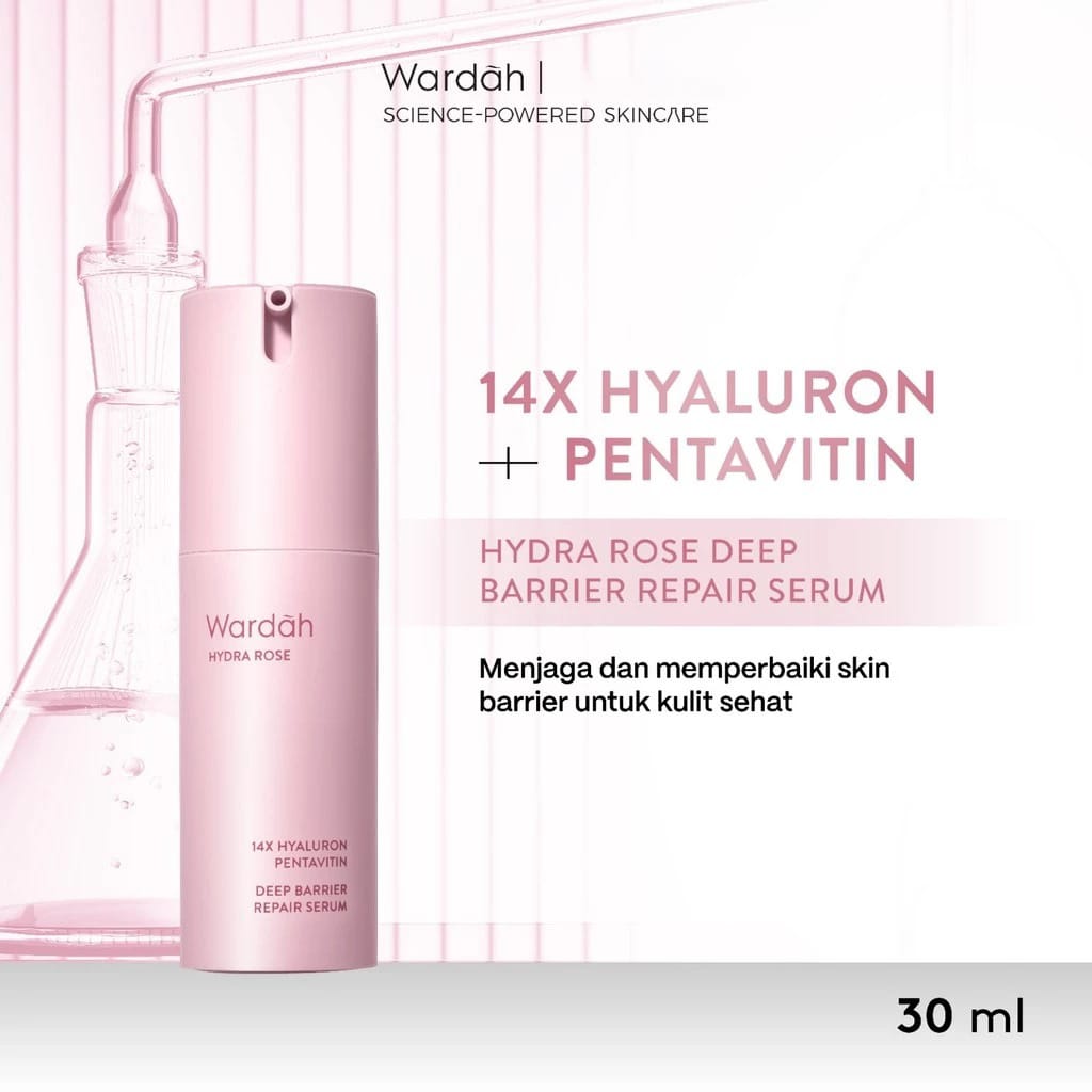 Wardah Hydra Rose 14X Hyaluron Pentavitin Deep Barrier Serum 30ml