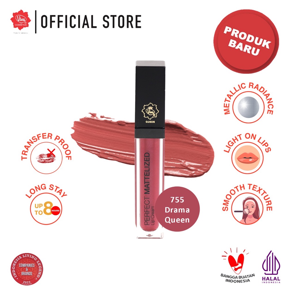 Viva Queen Perfect Mattelized Lip Cream 7g - 755 Drama Queen