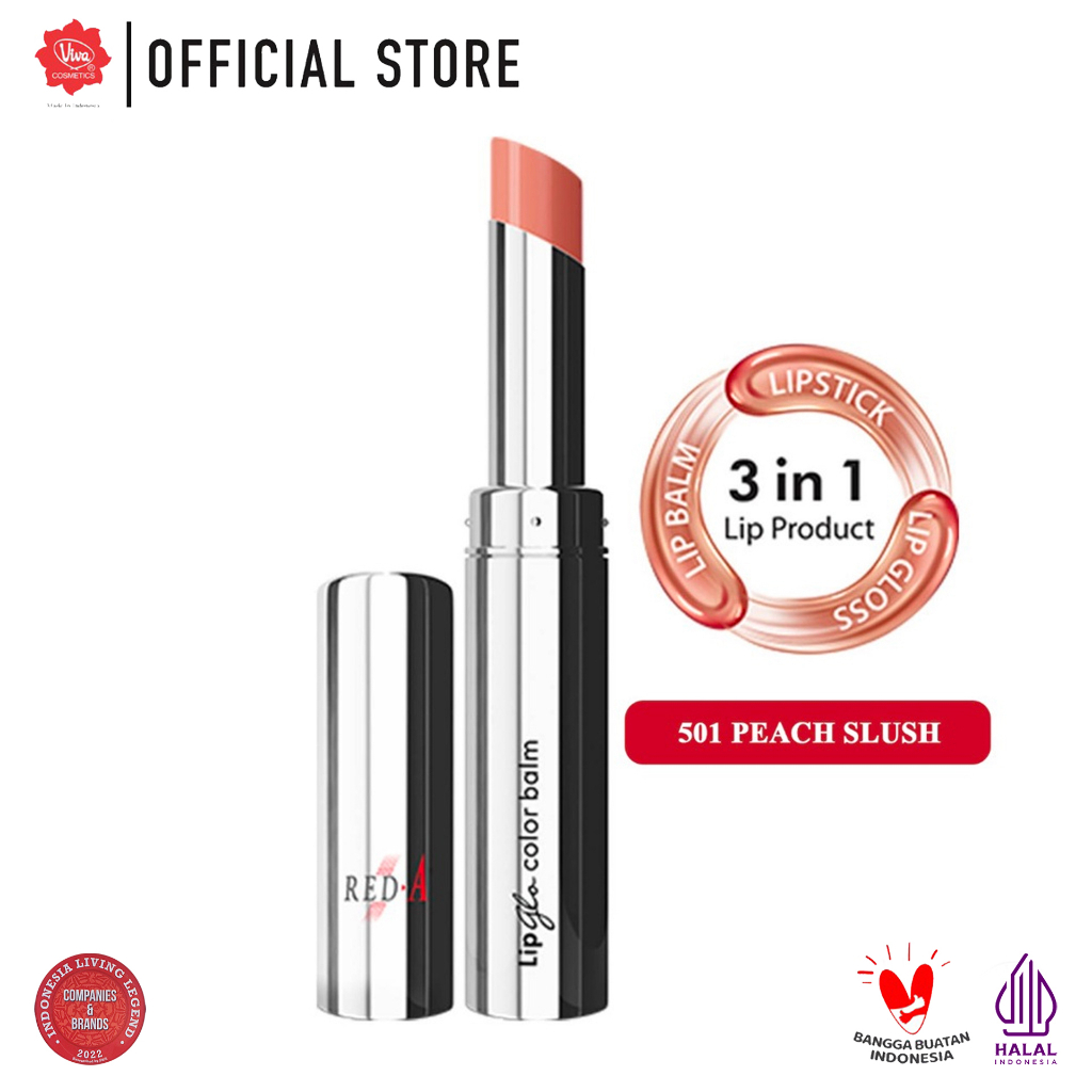 Red-A Lip Glo Color Balm 3in1 - 501 Peach Slush (Lip Glow + Lip Balm ...