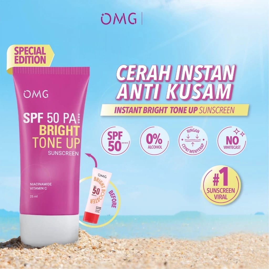 Oh My Glow Bright Tone Up Sunscreen SPF50 PA++++ 25ml (OMG)