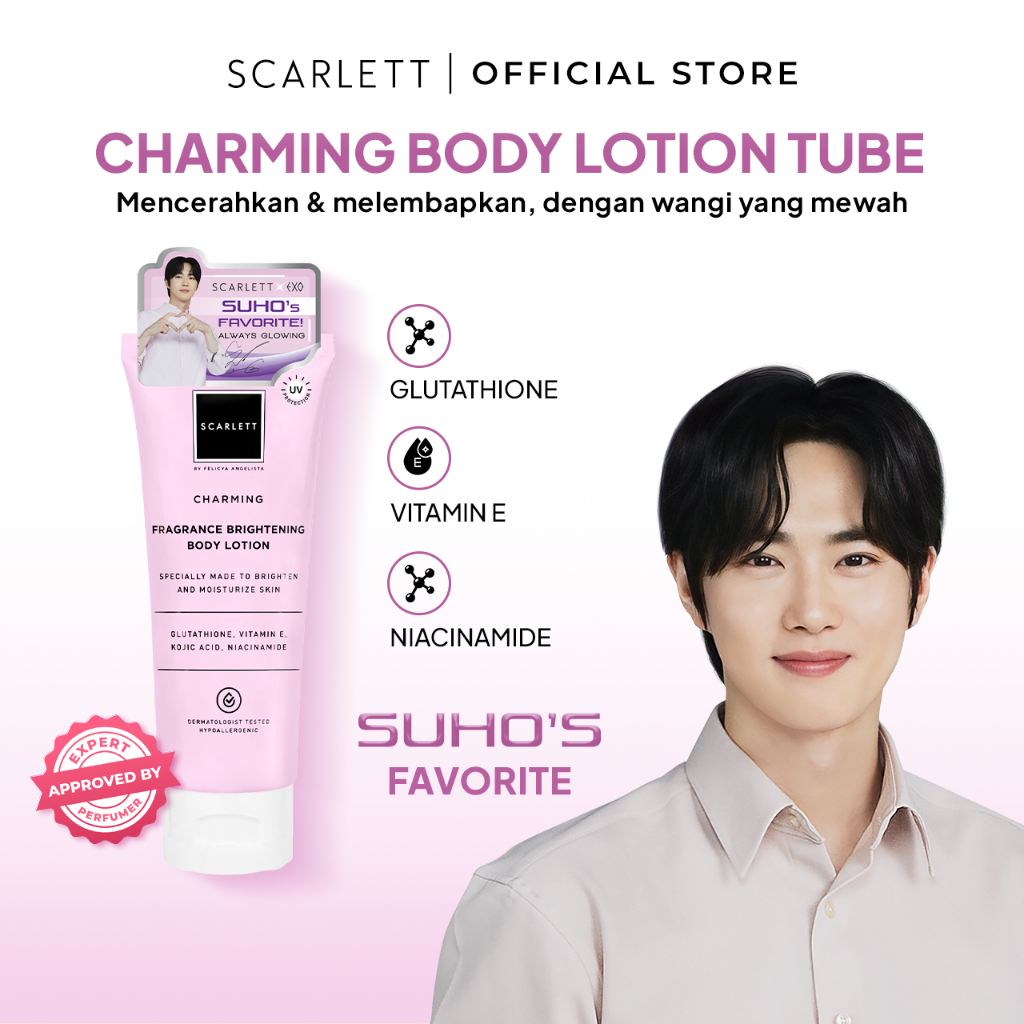 SCARLETT Fragrance Brightening Body Lotion Charming 180ml Tube