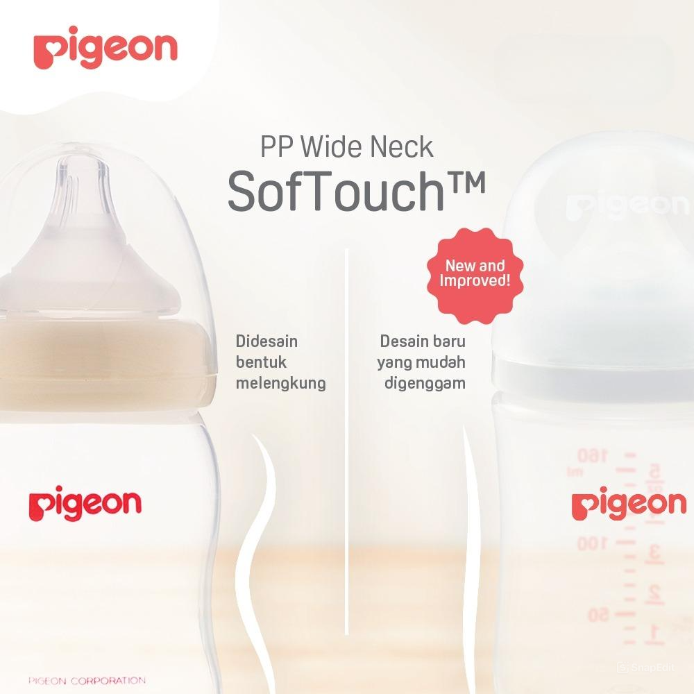 Pigeon Baby Bottle - PP Wide Neck SofTouch Nipple 160ml Kucing (Umur 0+ Bulan) Botol Susu Bayi