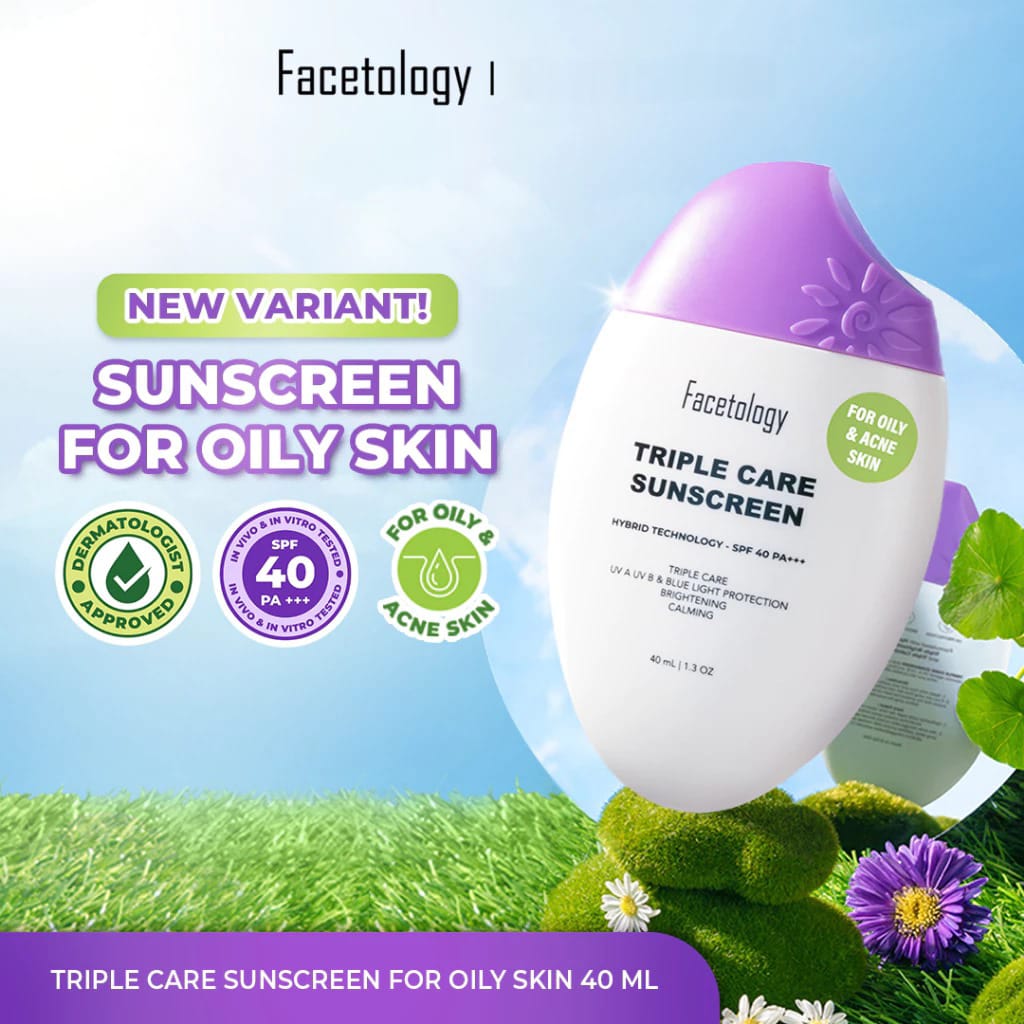 Facetology Triple Care Sunscreen For Oily & Acne Skin SPF40 PA+++ 40ml