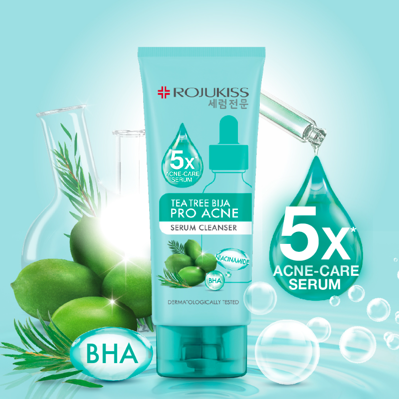 Rojukiss Serum Cleanser 100ml - Tea Tree Bija Pro Acne (Hijau)
