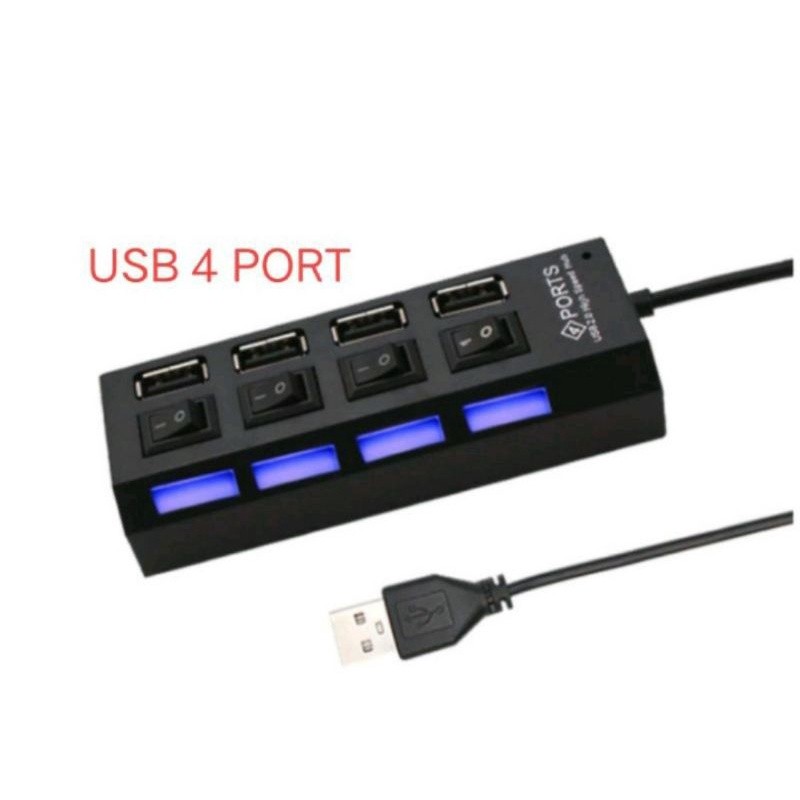USB Hub 4 Port + Kabel USB - 4 IN 1 TERMINAL USB PORT 2.0